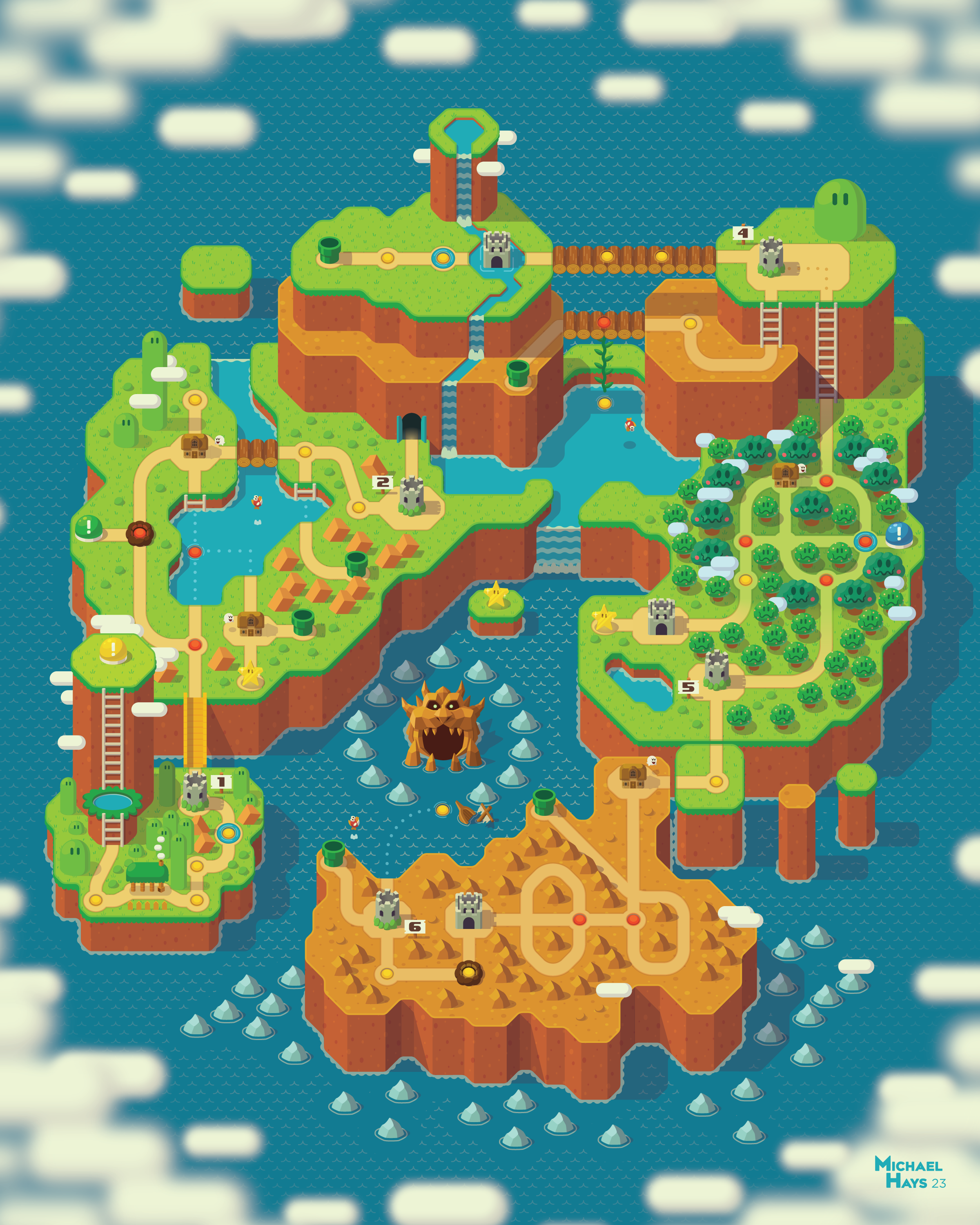 Super Mario World Maps - Michael Hays, Illustrator, Designer, & Art ...