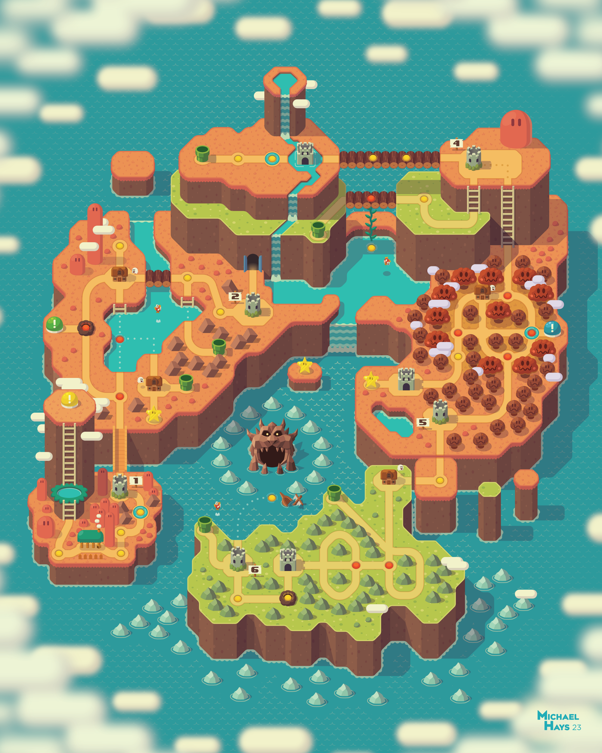 Super Mario World Maps - Michael Hays, Illustrator, Designer, & Art ...