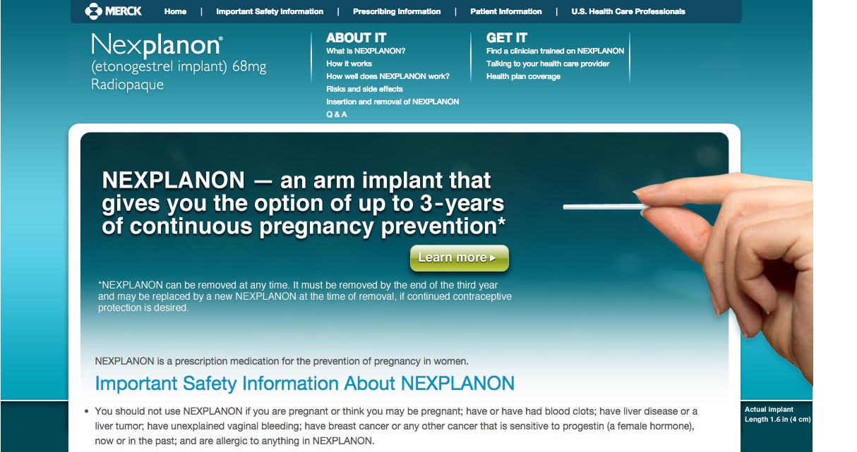 Nexplanon.com Website Redesign - Heather Baharestani