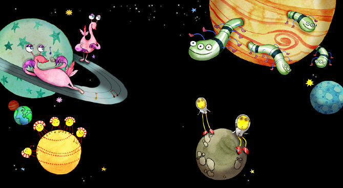 The Loon on the Moon - Emily Golden Illustration