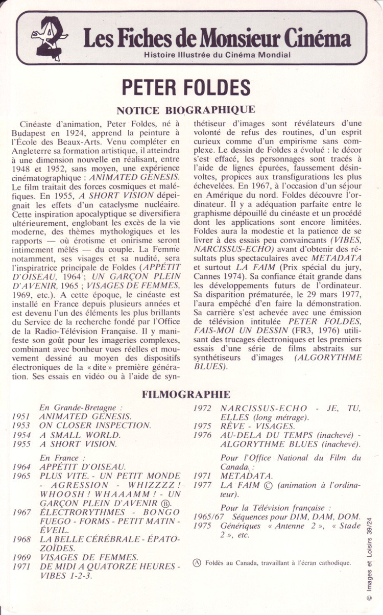 Peter Foldes, Forgotten Animator - 50 Watts