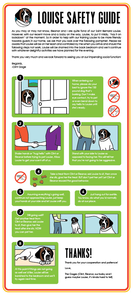 Louise the Dog Safety Flyer - Kelsey Guiette Graphic Design