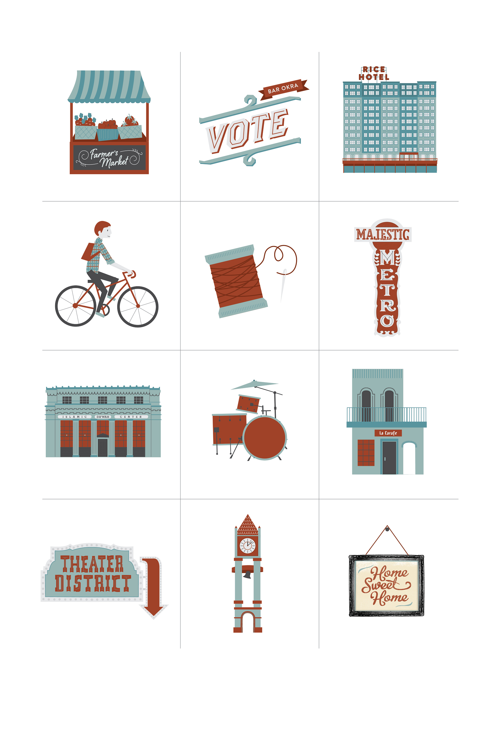 Houston Historic District icons - Katie Daugherty