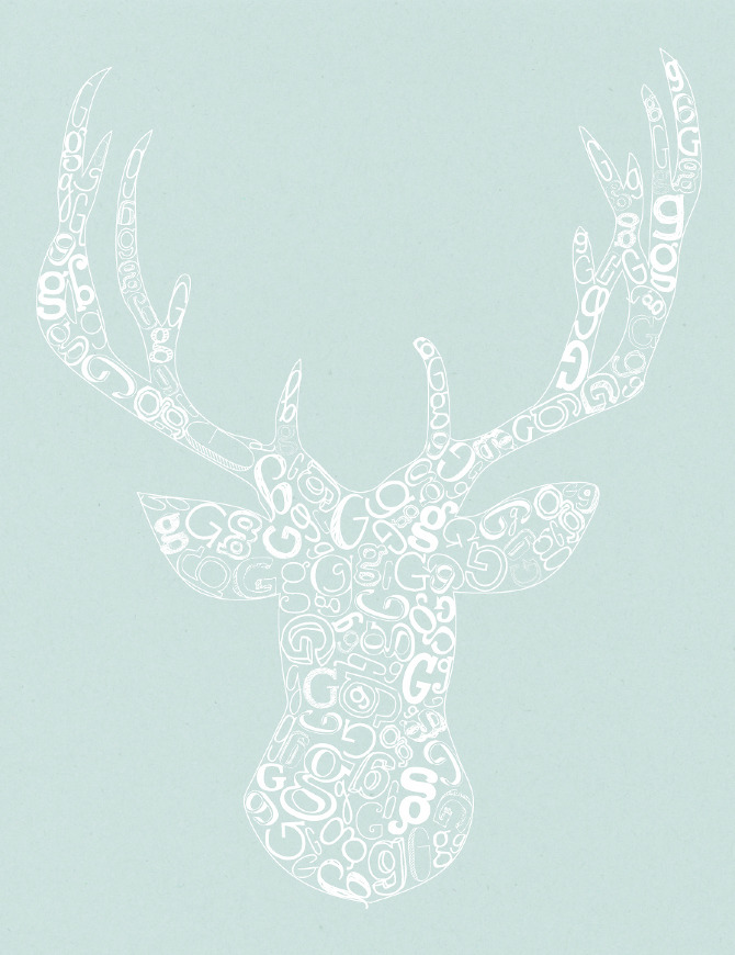 Typography Deer - karyn jimenez elliott
