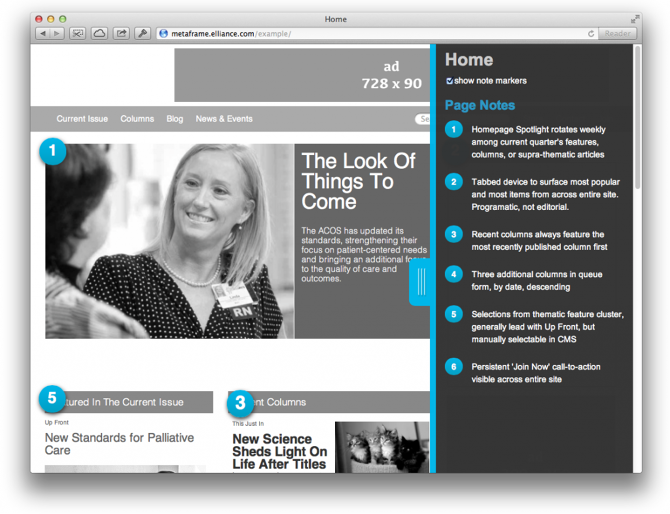Metaframe Wireframe Annotation Tool - Geoff Barnes UX