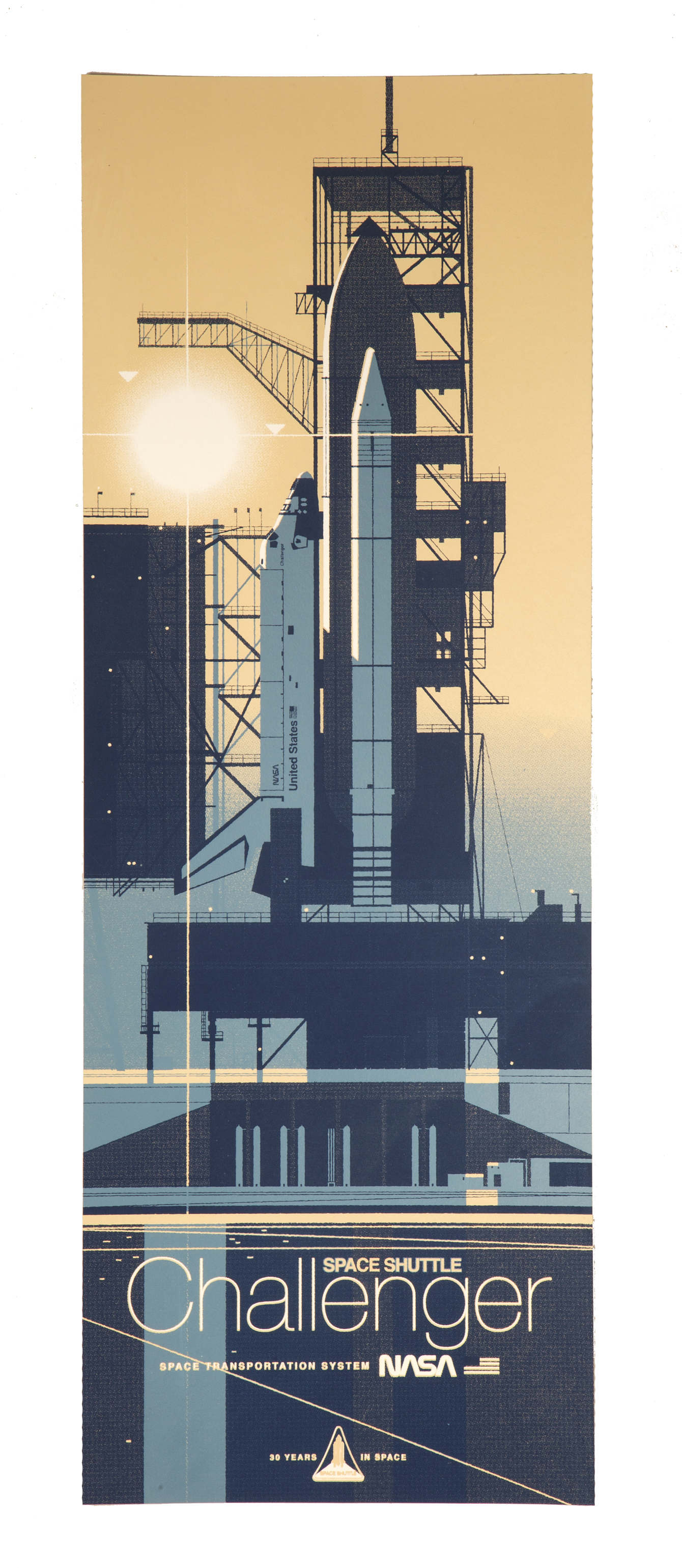 KEVIN DART—Challenger, Columbia - Gray Area Print