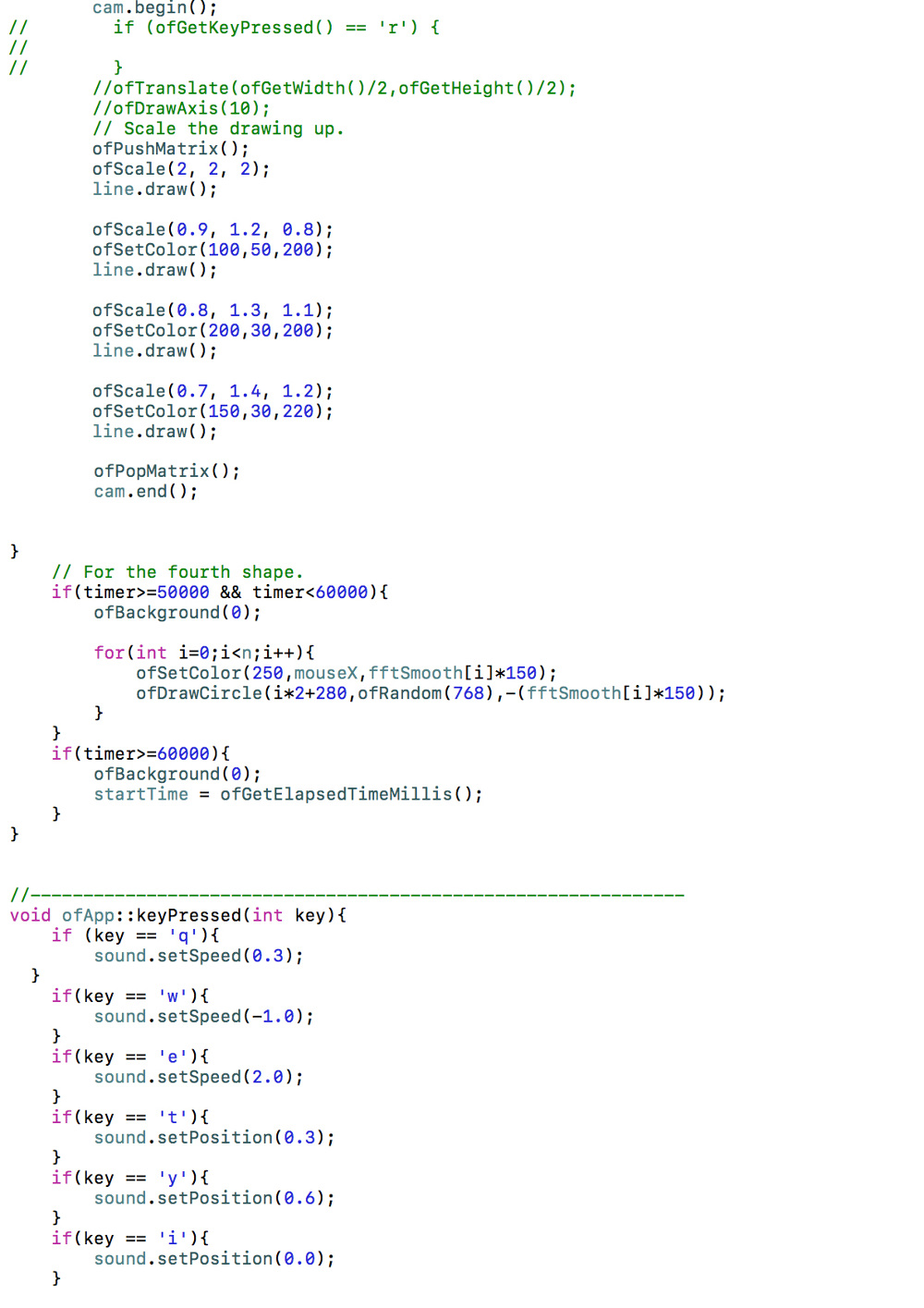 Interaction Design - Openframeworks - coding visualization - Yang Zhao