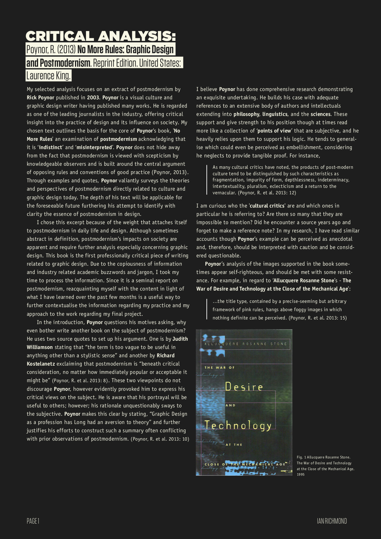 CRITICAL ANALYSIS - No More Rules: Graphic Design and Postmodernism ...