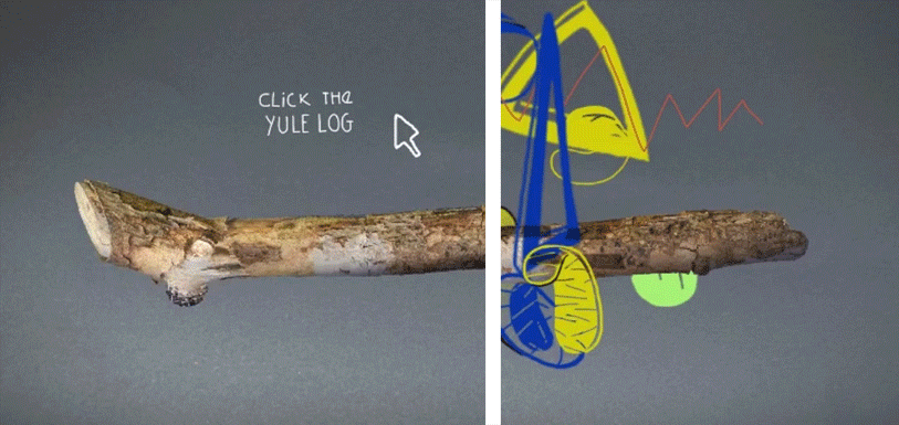 CLICK THE YULE LOG - Veronyka Jelinek illustrator, animator and designer