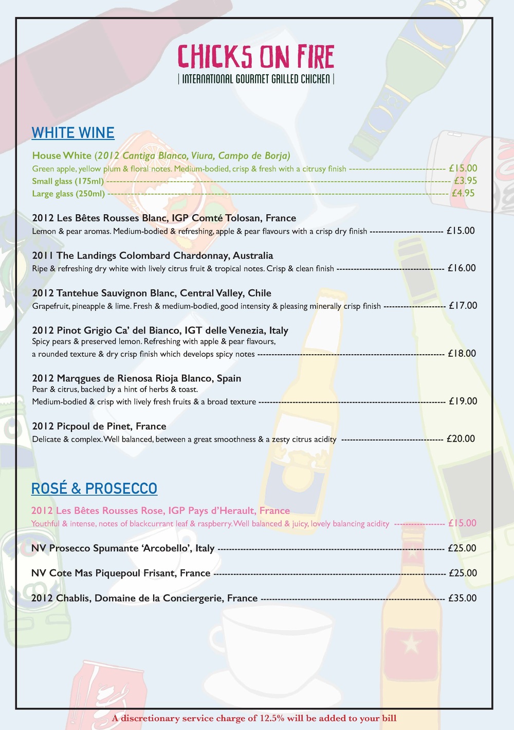 Chicks on Fire Menu Design - elizaloh