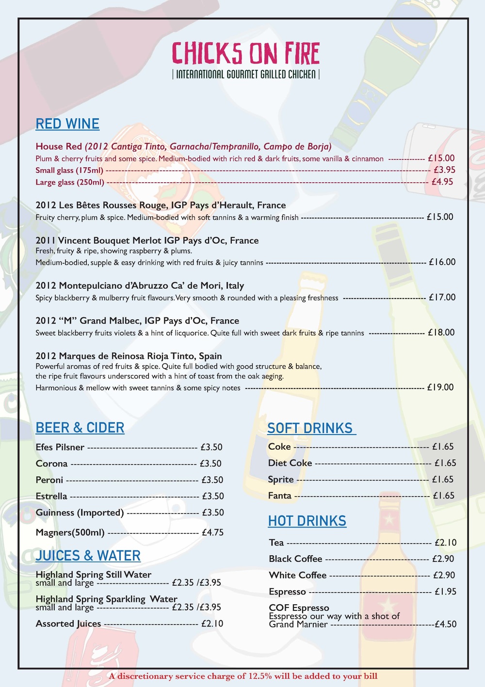 Chicks on Fire Menu Design - elizaloh