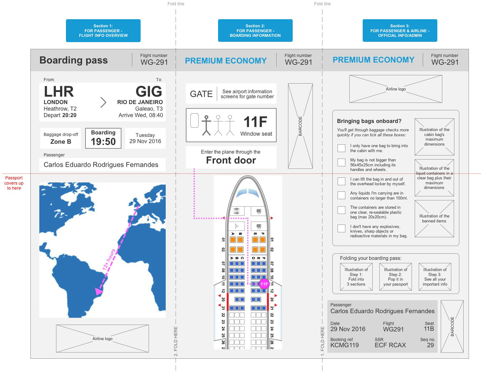 Boarding pass design - Winnie Gomez