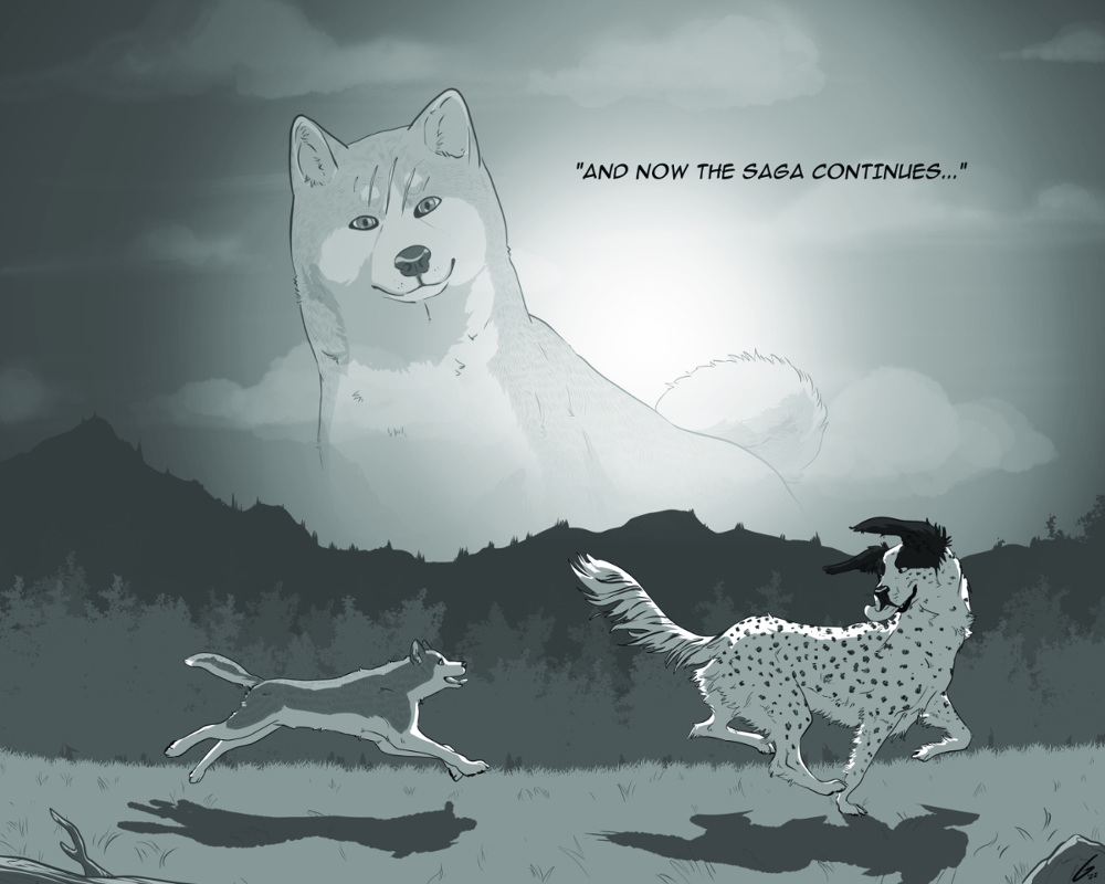 Silver Fang Magazine Art - Brown Hat, Blue Wolf