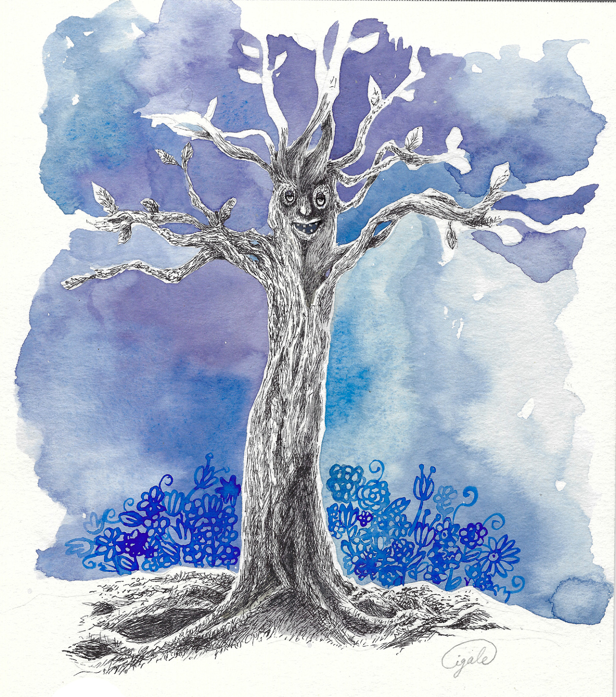 smiling tree - cigale meshel - illustrator