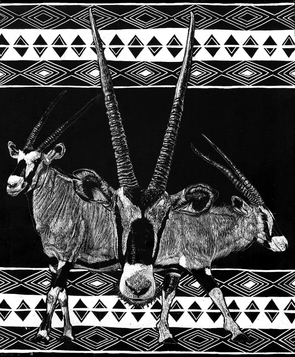 Scratchboard Animals - Art by Yvonne Byers