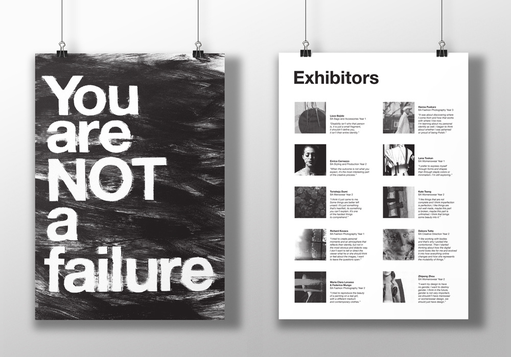 You are not a failure exhibition - Marina Fraguas Graphic Design