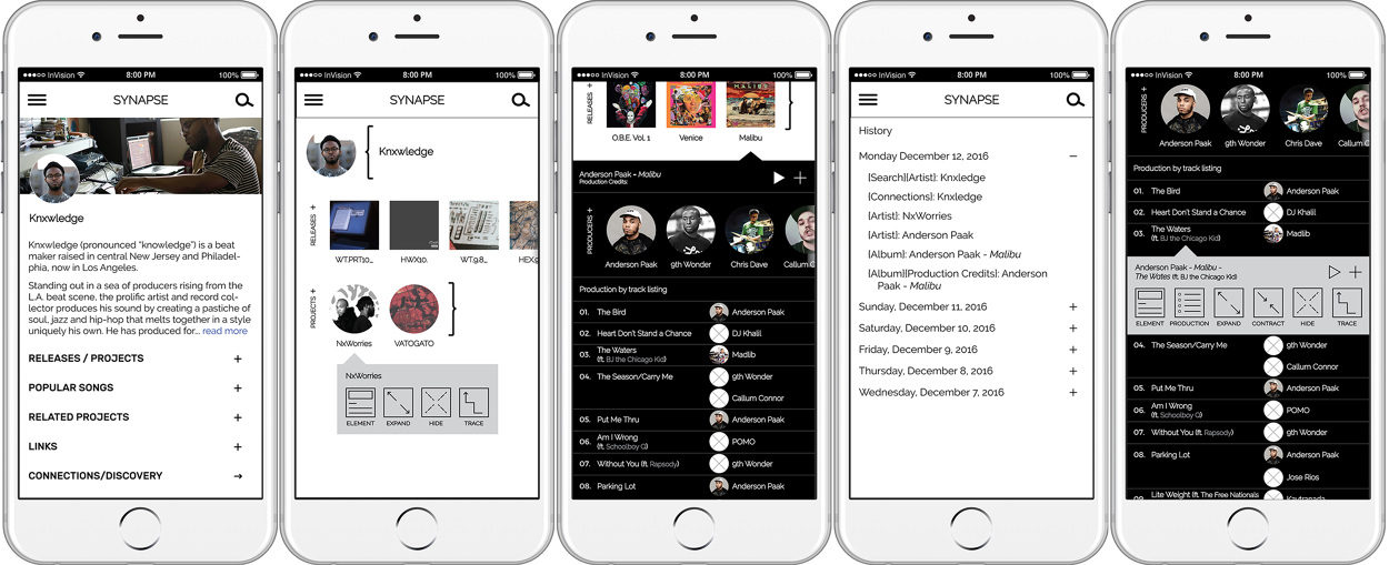 'SYNAPSE' Music Discovery App - Madison Beckerman