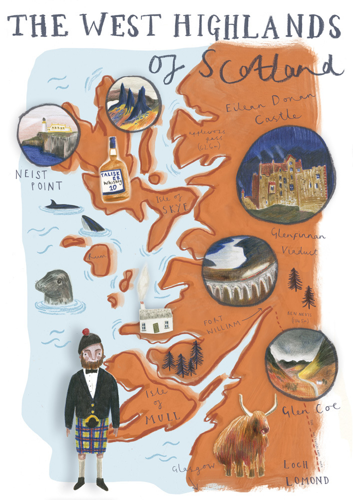 The West Highlands Map - Rachel Akerman Illustration