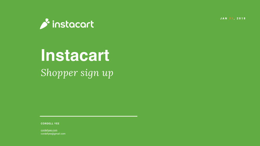 Instacart: Shopper Sign Up - Cordell Yee