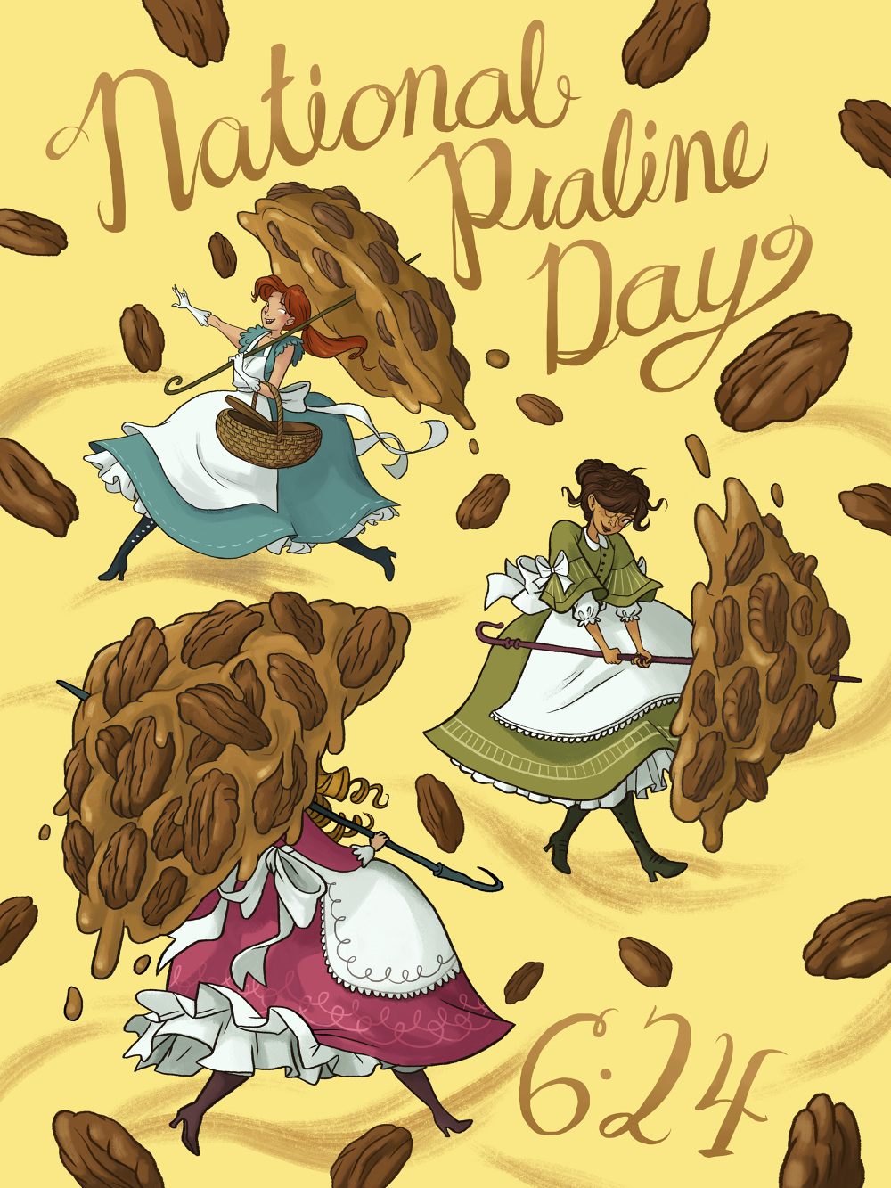 National Praline Day - Erin Kubo Illustration