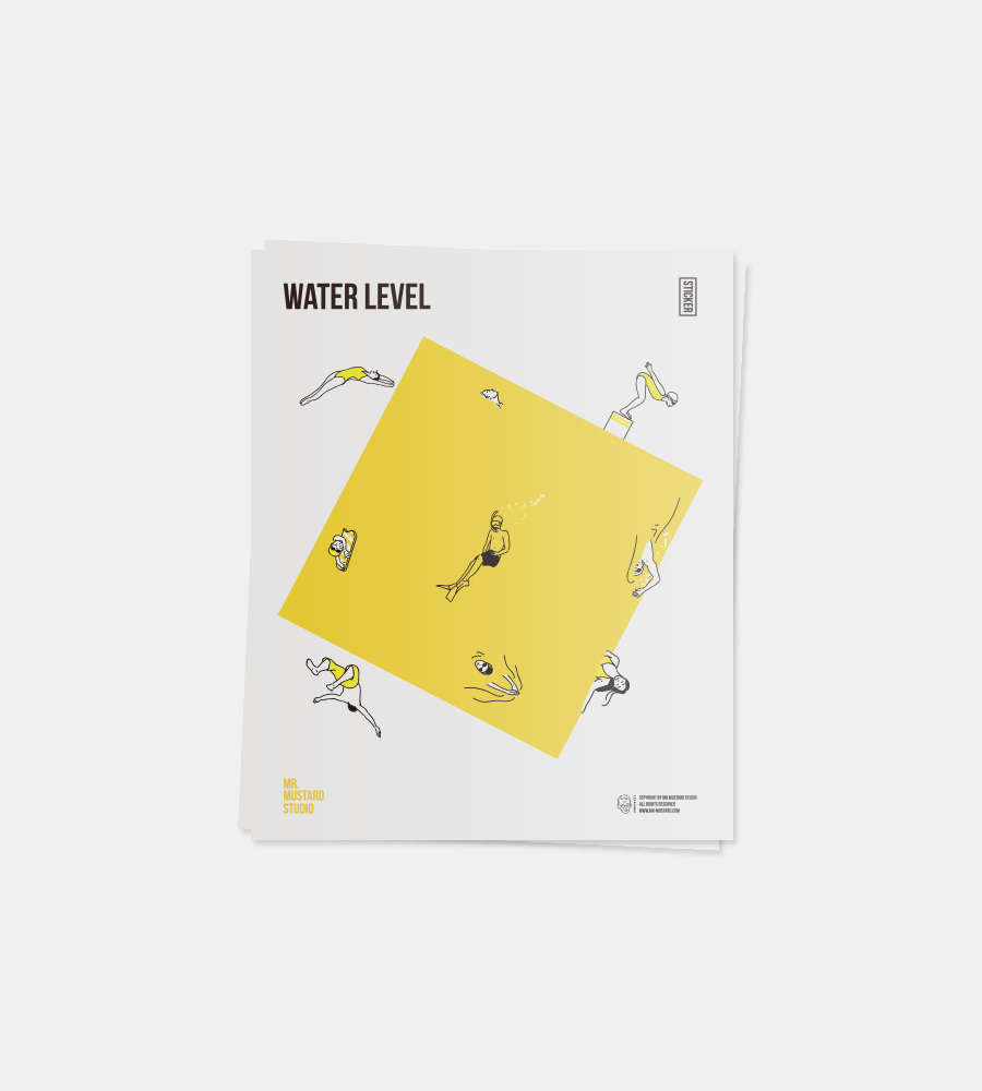 WATER LEVEL sticker - mrmustard