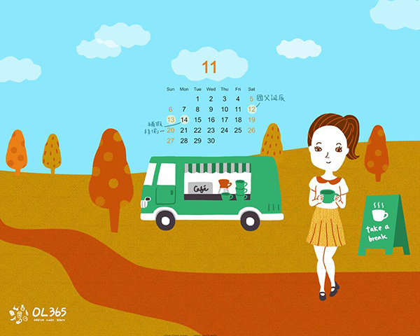 電繪插畫桌布 - Rosy Chang / diary illustration