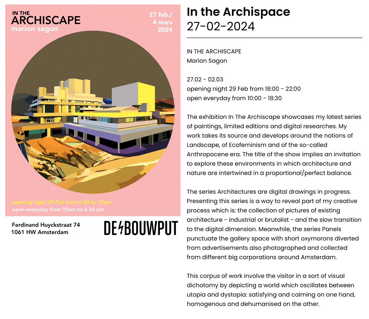 In The Archiscape - M A R I O N S A G O N - Official Website