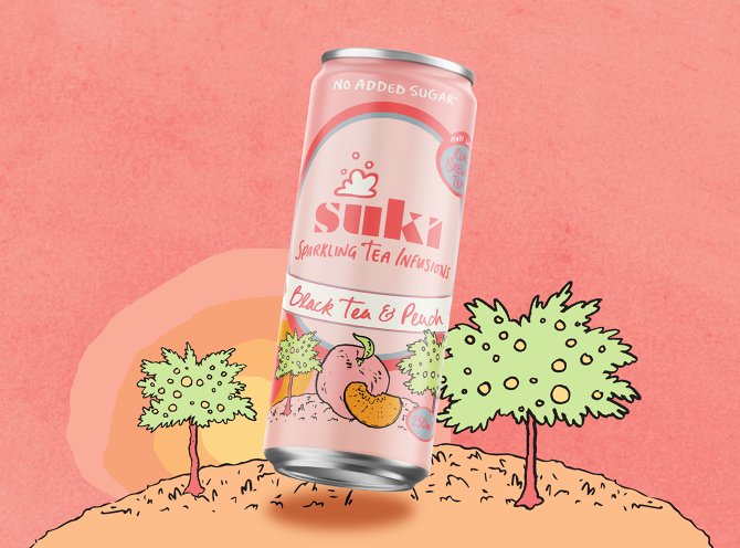 Suki Sparkling Tea Infusions - Black Tea & Peach - Thomas Bannon ...
