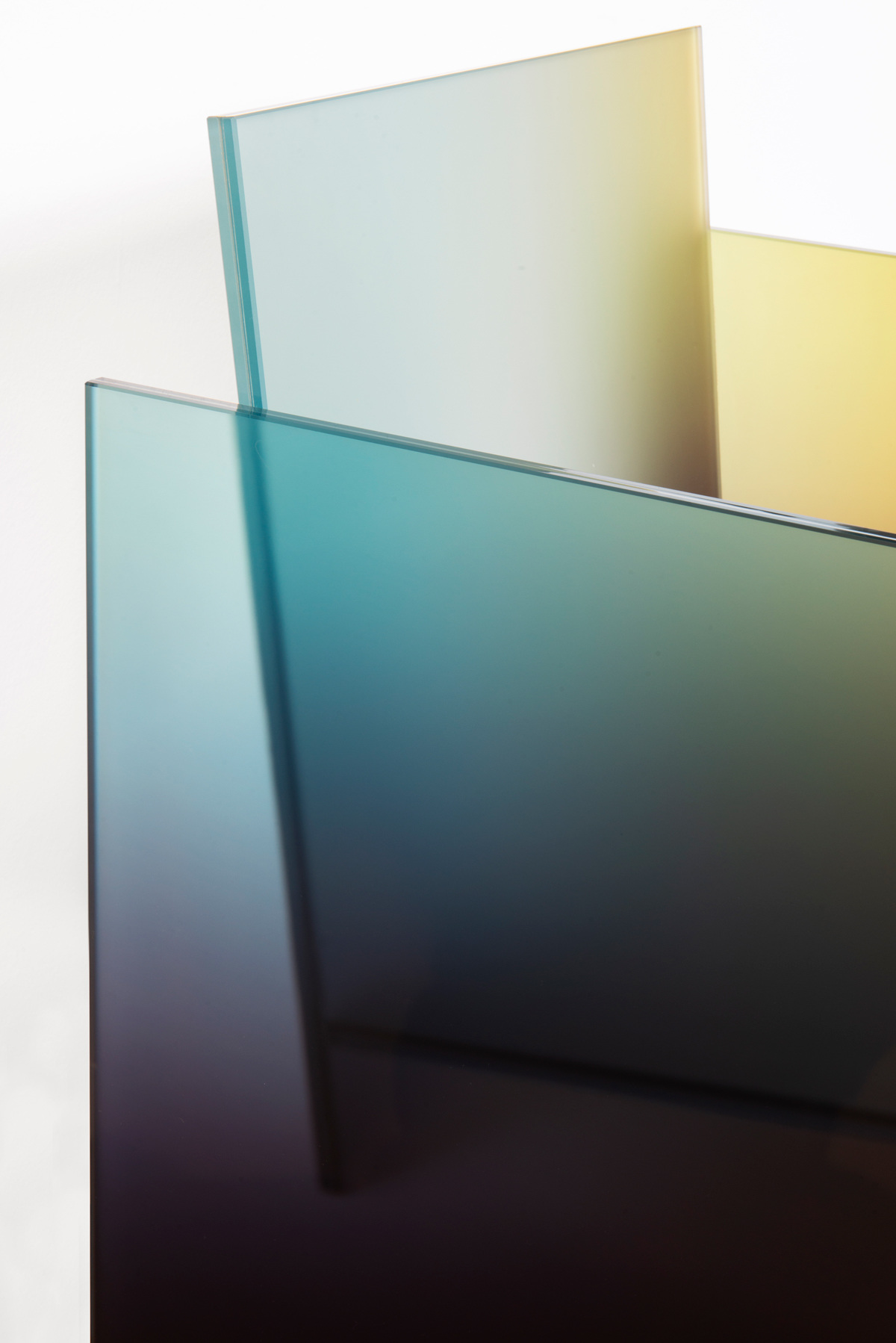 Frosted Ombré Glass Chair & Colourscape Mirrors - Germans Ermičs