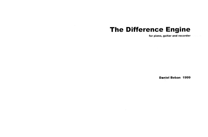 The Difference Engine (1999) - Daniel Beban