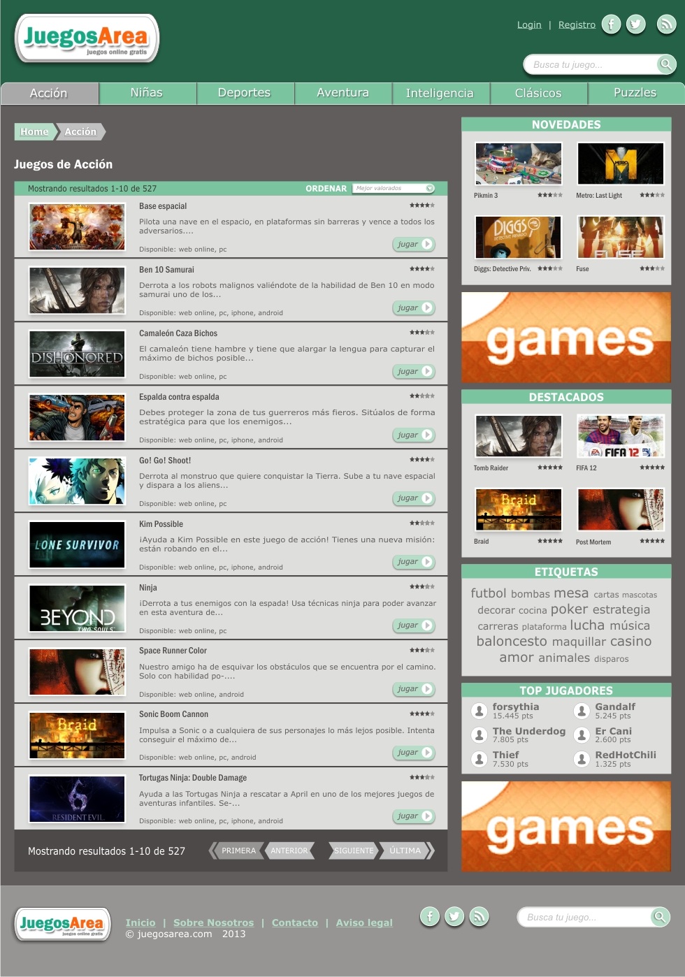 Juegos Área · Mockups - Ana Gamito