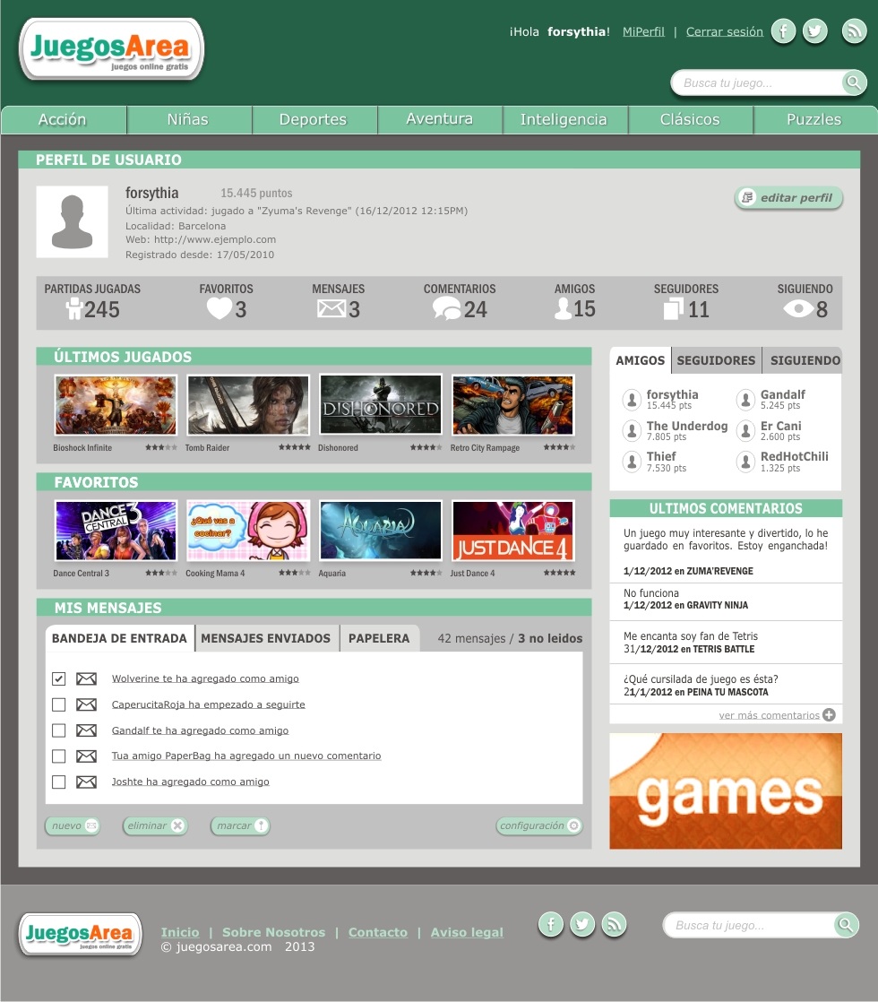 Juegos Área · Mockups - Ana Gamito