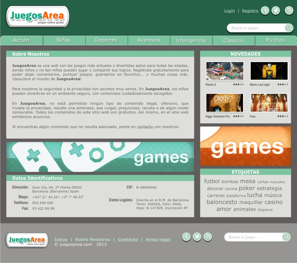 Juegos Área · Mockups - Ana Gamito