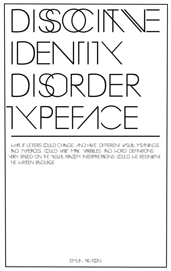 DIDT Dissociative Identity Disorder Typeface - emiliaragon