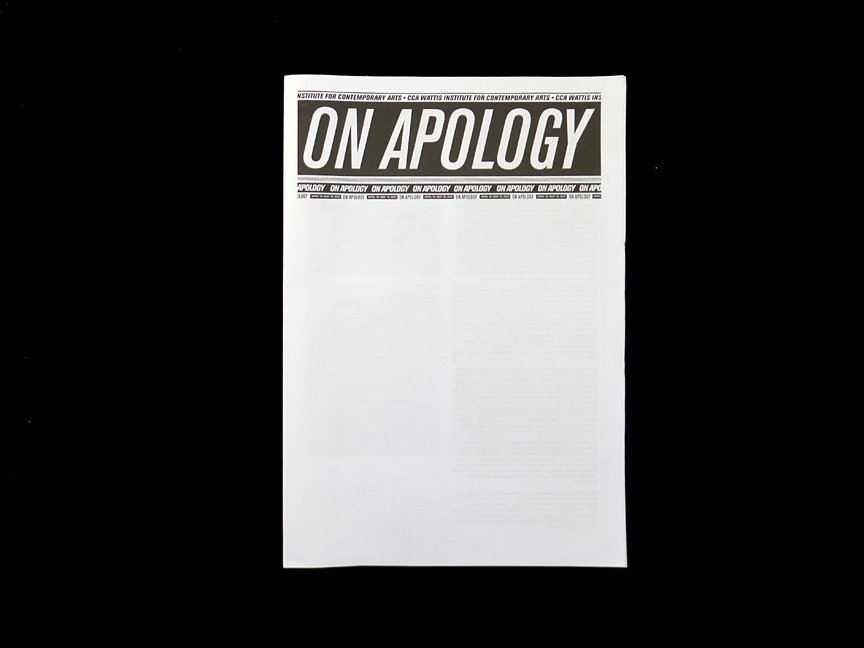 On Apology Newspaper - Stripe SF