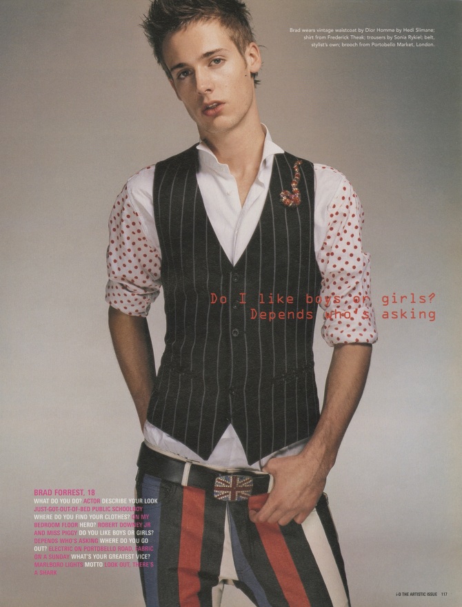 2003, Boys keep swinging, i-D - James Anderson