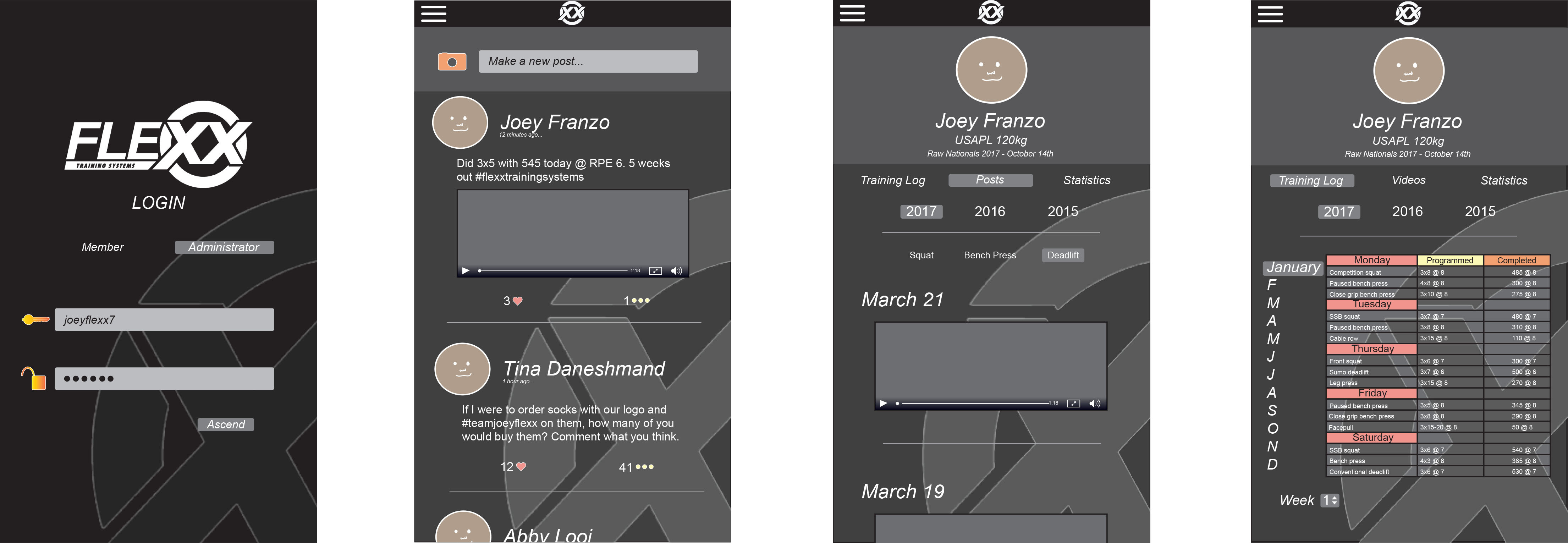 Flexx App Layout - Sophia Rizzuto