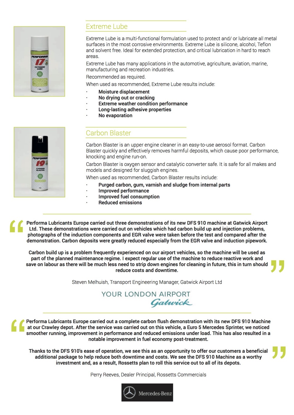 Performa Lubricants Brochure - www.cargocollective.com/megandenton