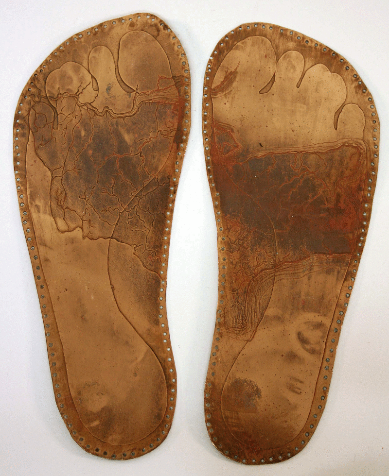 Copper Map Shoes - Rachel Johnston
