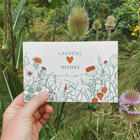 Trouwkaart Laurens & Nienke - anja mulder
