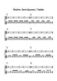 Rhythm Exercise Sheet 1: Semi Quavers and Triplets - London Music Tutors