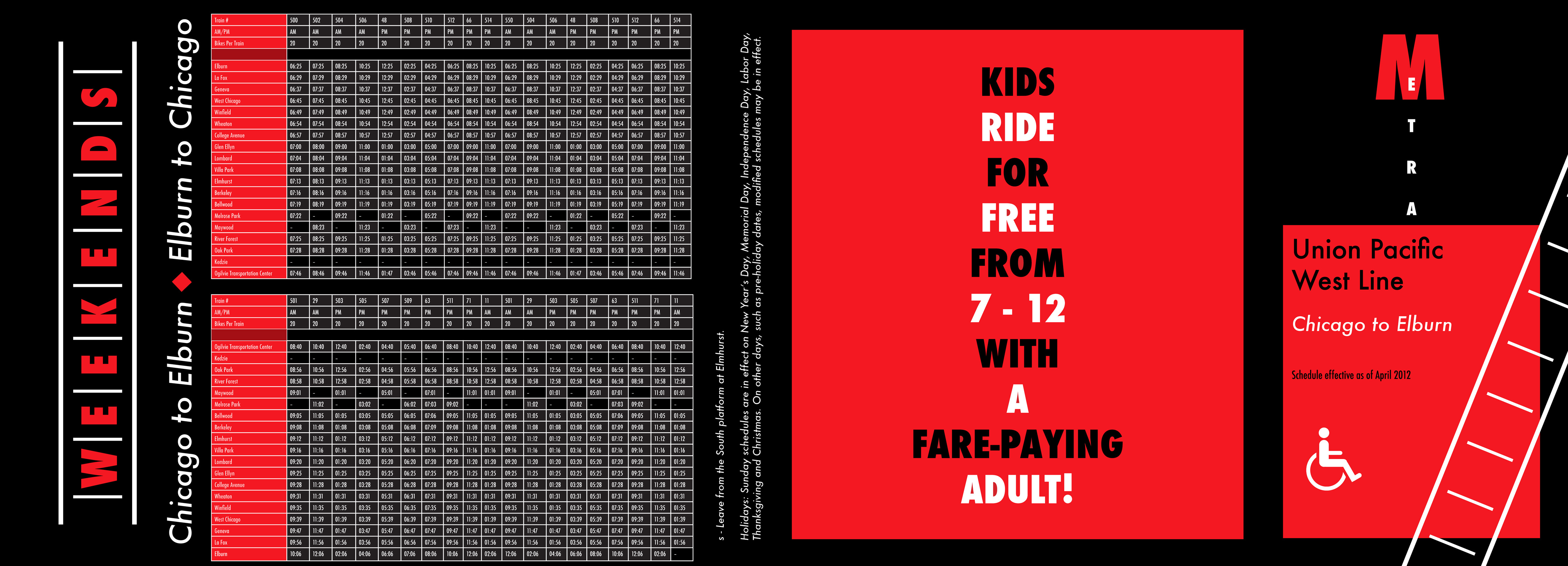 Metra Ad Poster & Schedule Brochure - Jennifer Vargas