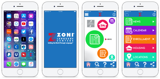 Zoni Language Center Website & Mobile App - Jennifer Vargas