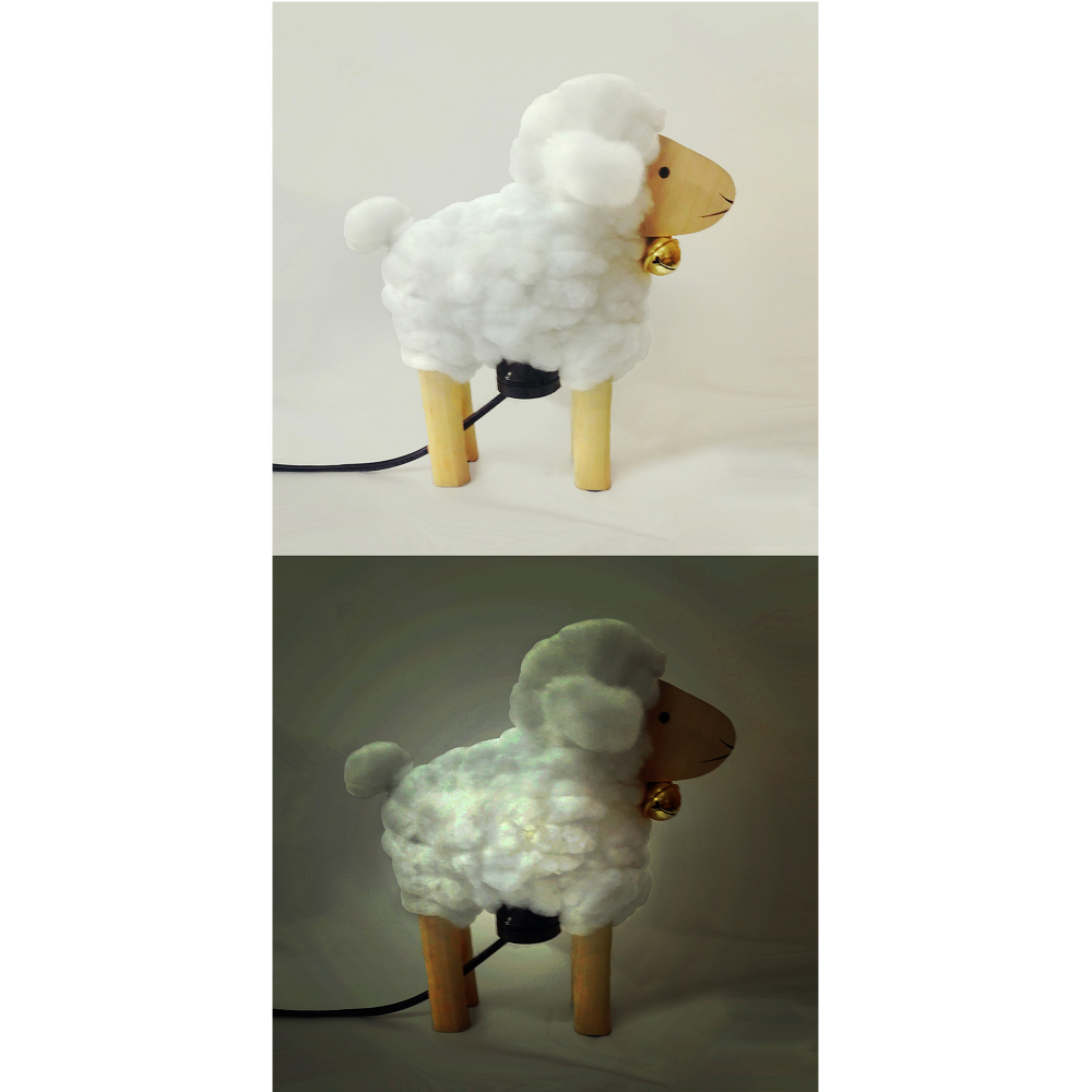 sheep light. on - major. wood craft - KIM.GON E