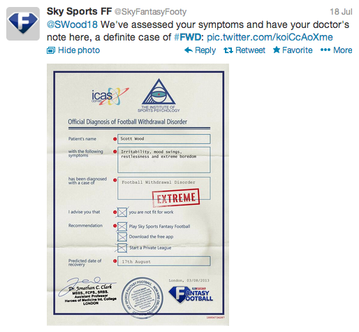 Sky Sports – Football Withdrawal Disorder - Reynolds & Robinson