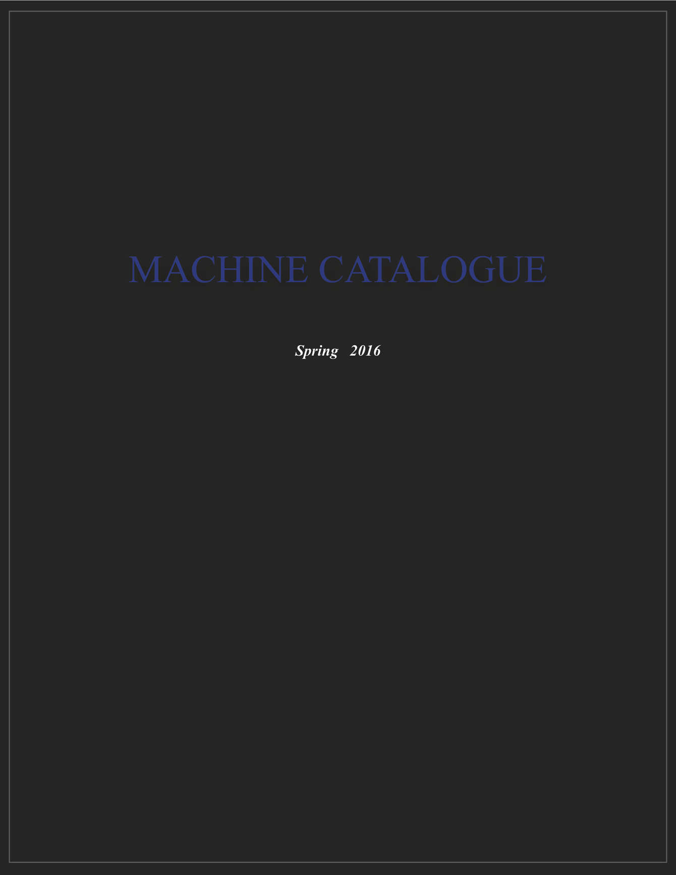 Machine Catalogue
