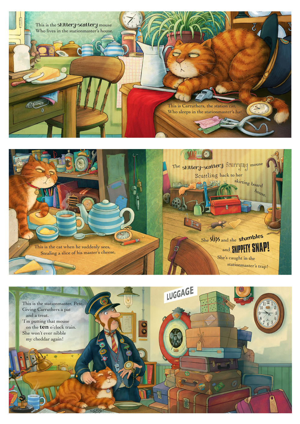 The Cat, the Mouse and the Runaway Train - Steve Cox Illustration