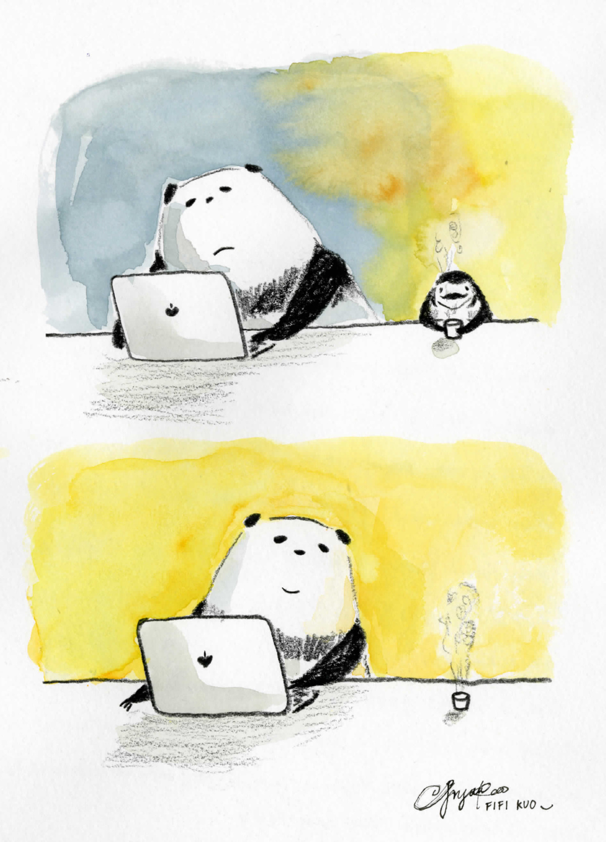 My Panda and Penguin - Fifi Kuo Illustration