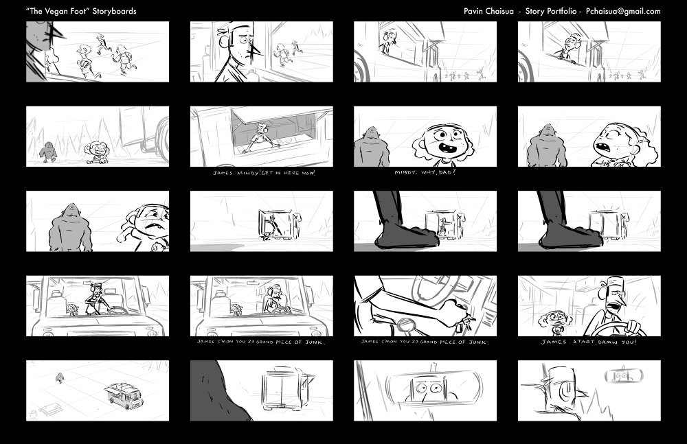 "The Vegan Foot" - personal storyboards - Pavin's Storyboard Portfolio