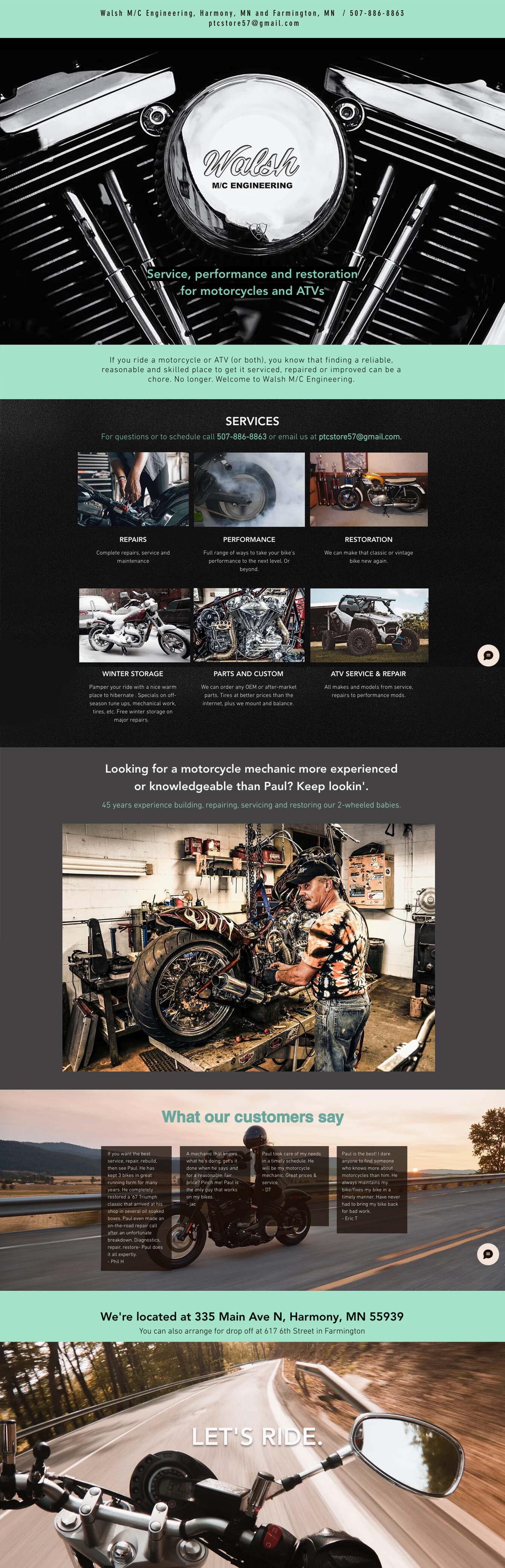 Walsh M/C Engineering website - jac coverdale